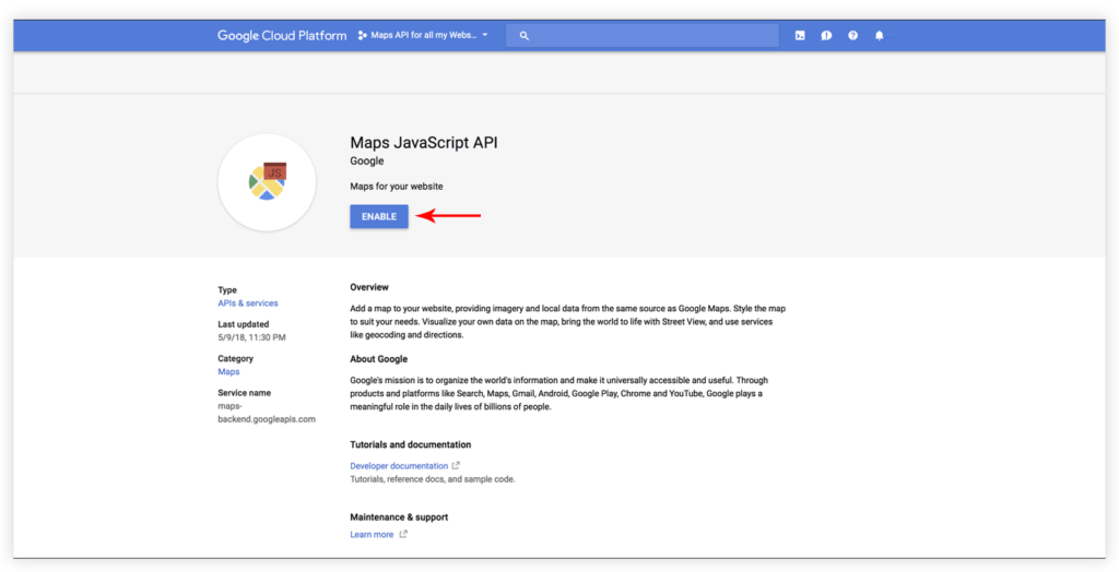 How to create Google API key in Google Maps module - Ultimate Addons ...