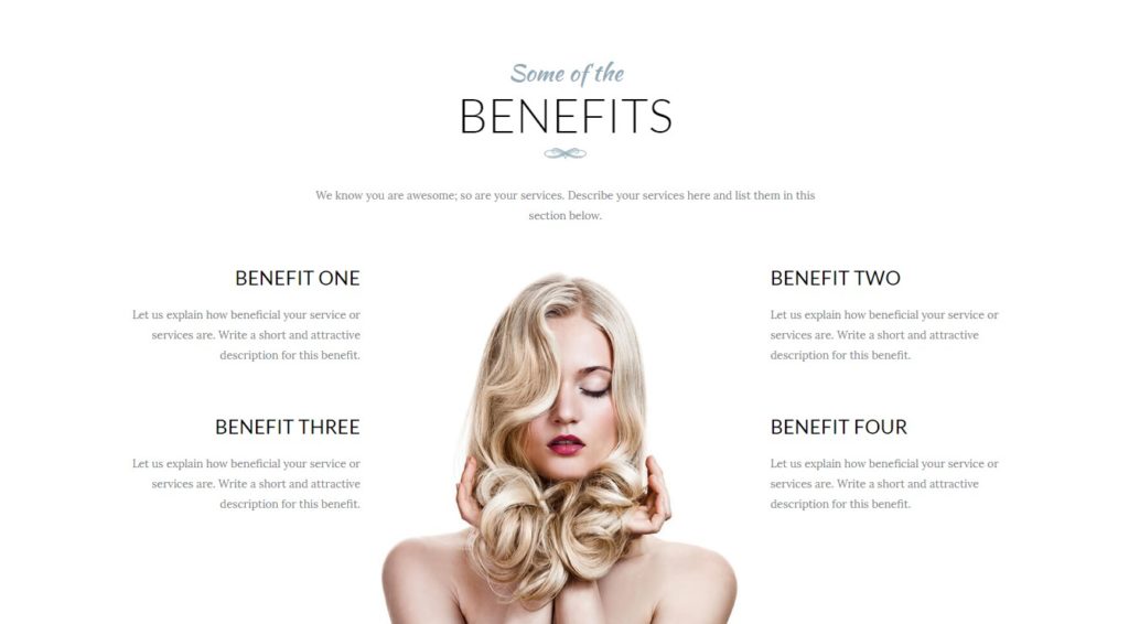 A Glamorous Page Template for a Beauty Parlour – Ultimate Addons for ...