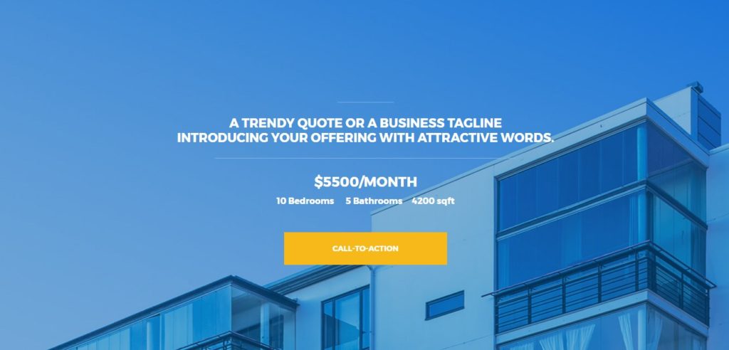 Stunning Landing Page Template for a Real Estate Website - Ultimate ...