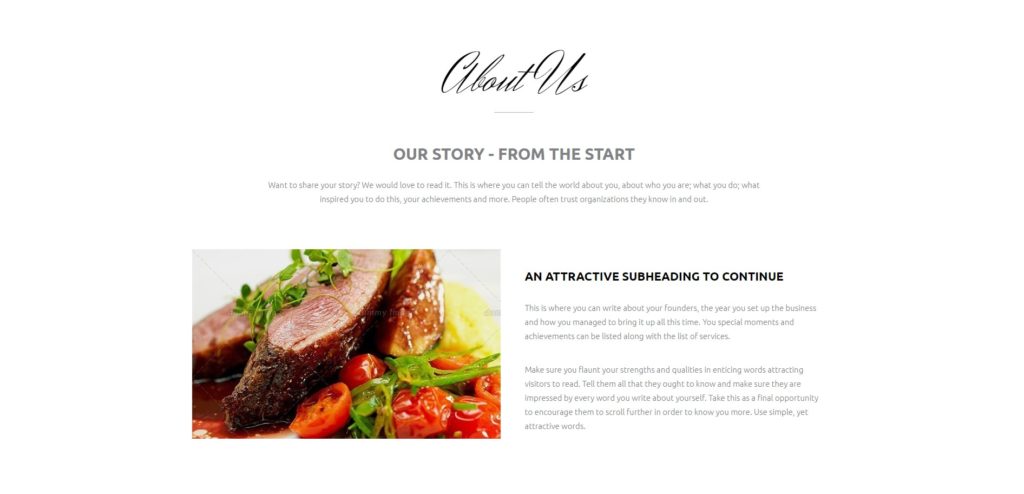 An Exquisite and Tempting Page Template for your Restaurant – Ultimate ...
