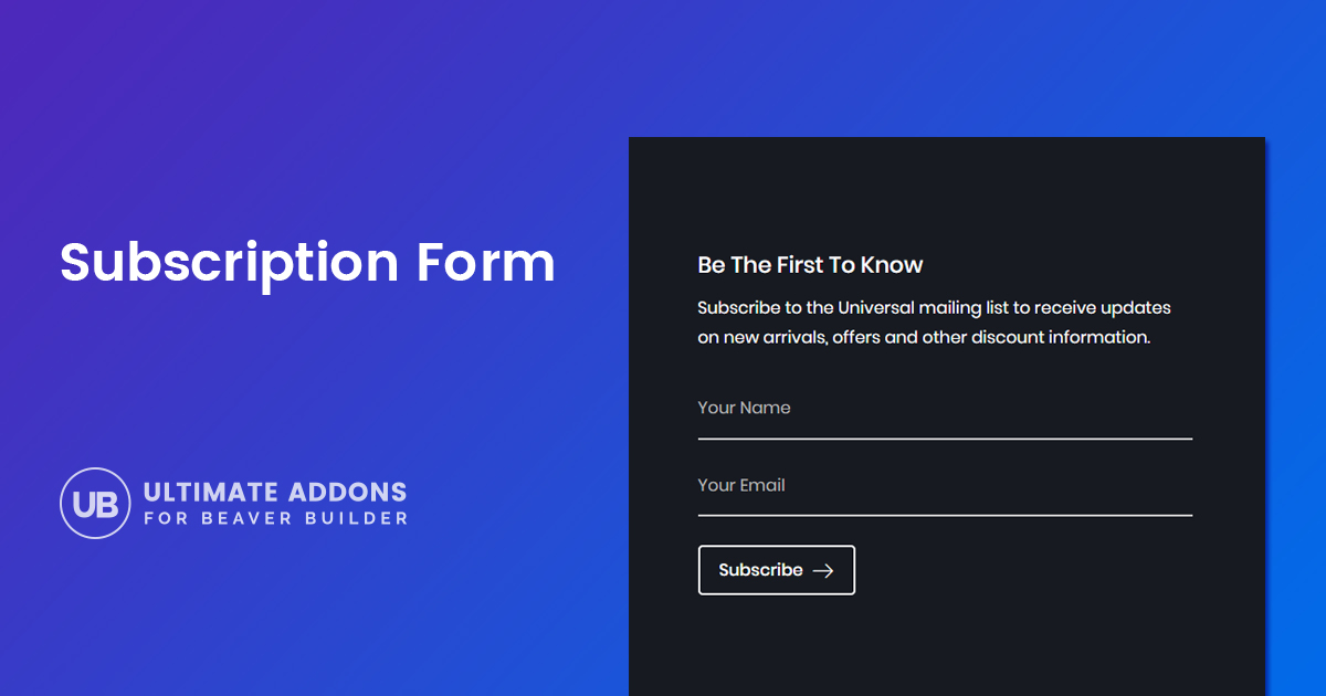Subscription Form for Beaver Builder - Ultimate Addons