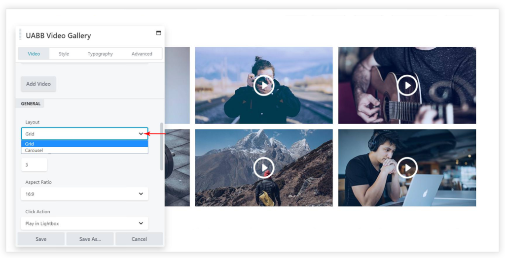 Video Gallery Module – Ultimate Addons for Beaver Builder