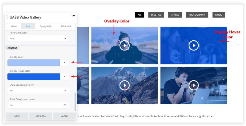 How to Set Overlay Color on the Video Thumbnail on Mouse Hover ...