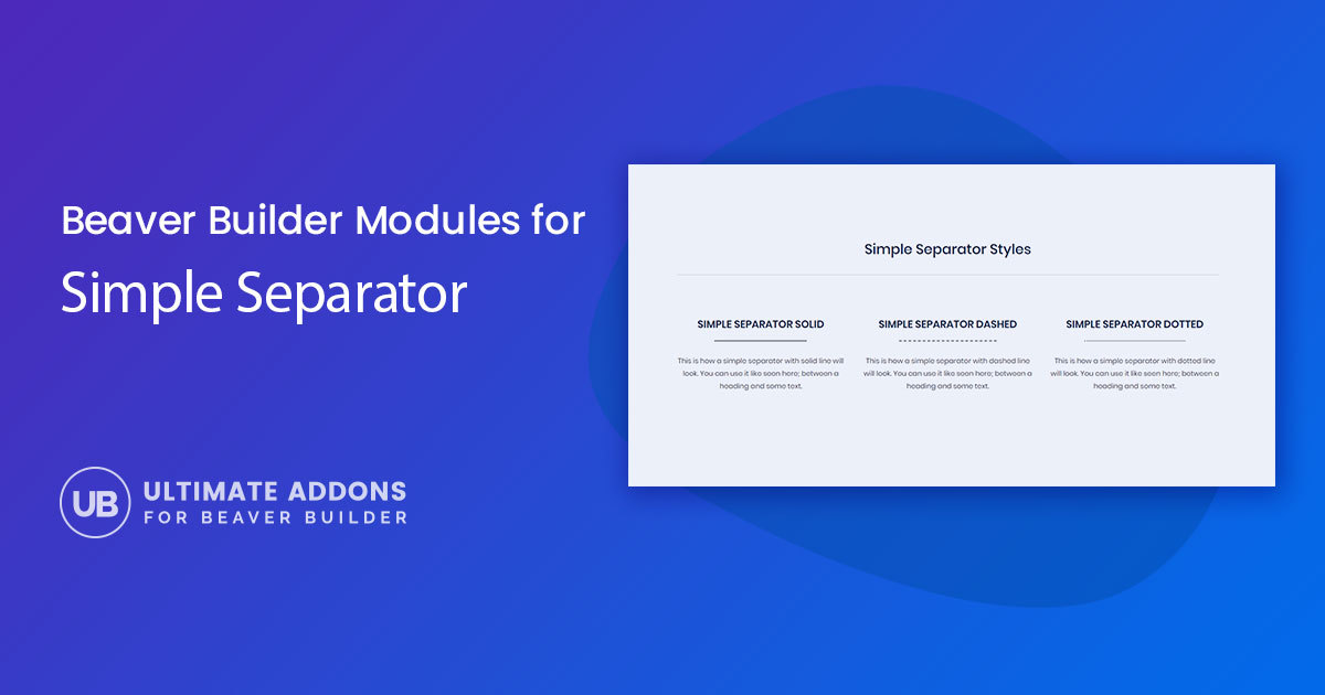 Simple Line Separator for Beaver Builder - Ultimate Addons for Beaver ...