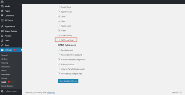 Unable to see the WPForms Styler Module in UABB? – Ultimate Addons for Beaver Builder