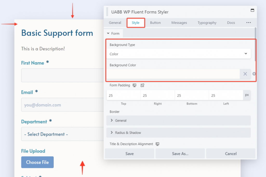 WP Fluent Forms Styler – Ultimate Addons for Beaver Builder
