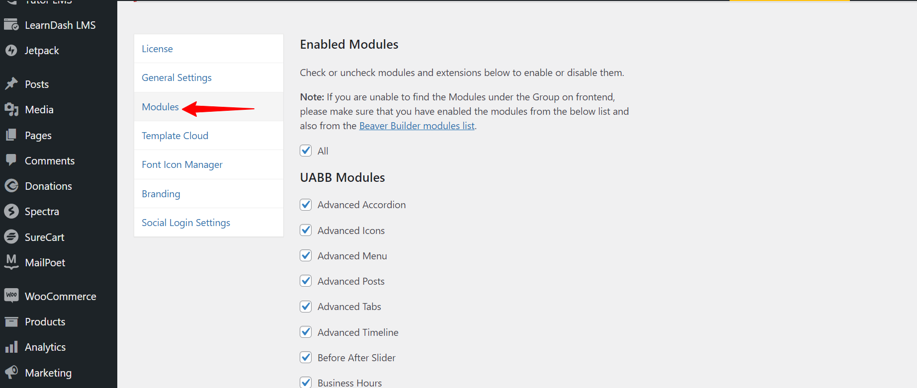 Missing UABB Modules in the Beaver Builder Editor – Ultimate Addons for Beaver Builder